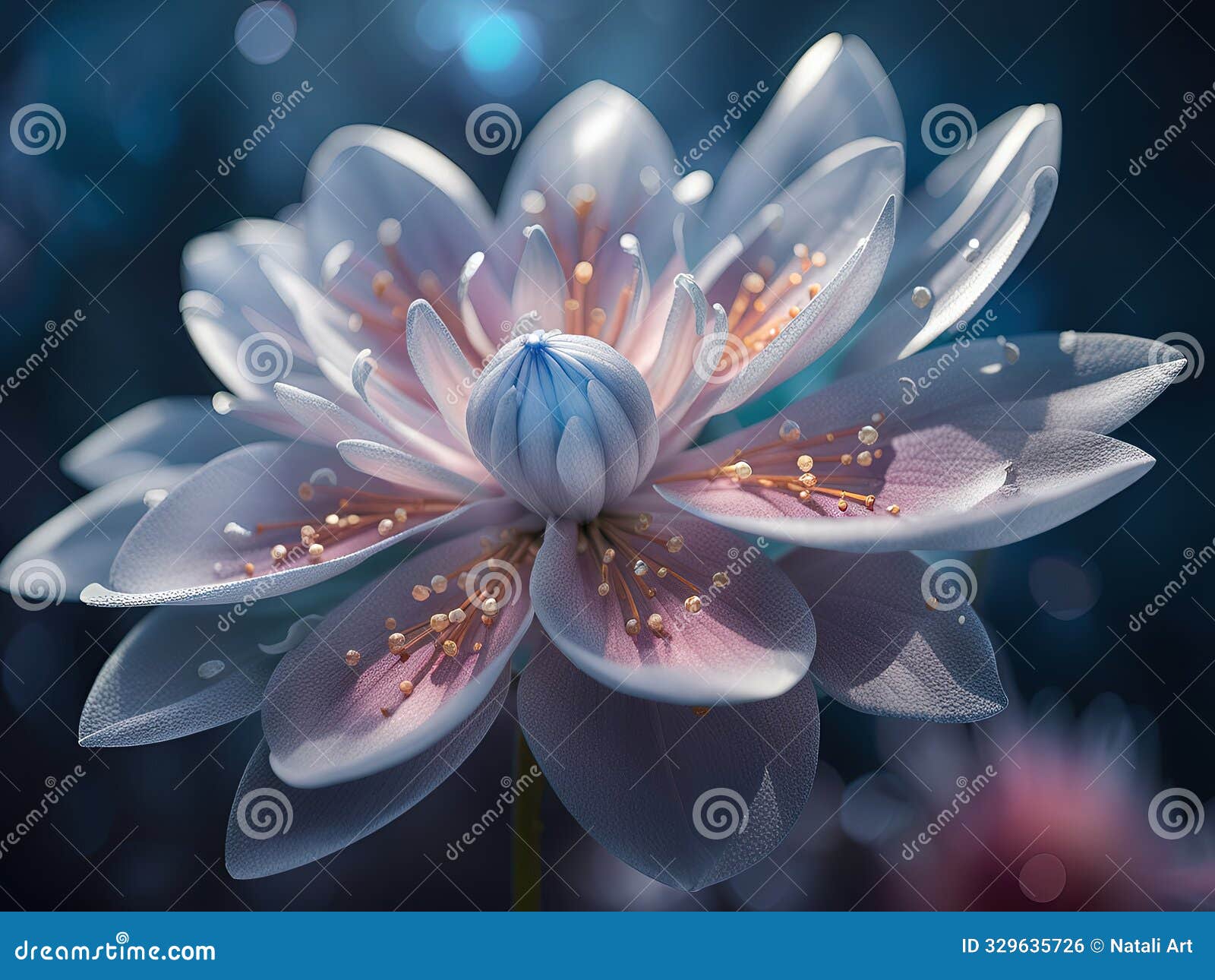 The Image of a Computer-generated Lotus Flower Stock Illustration ...