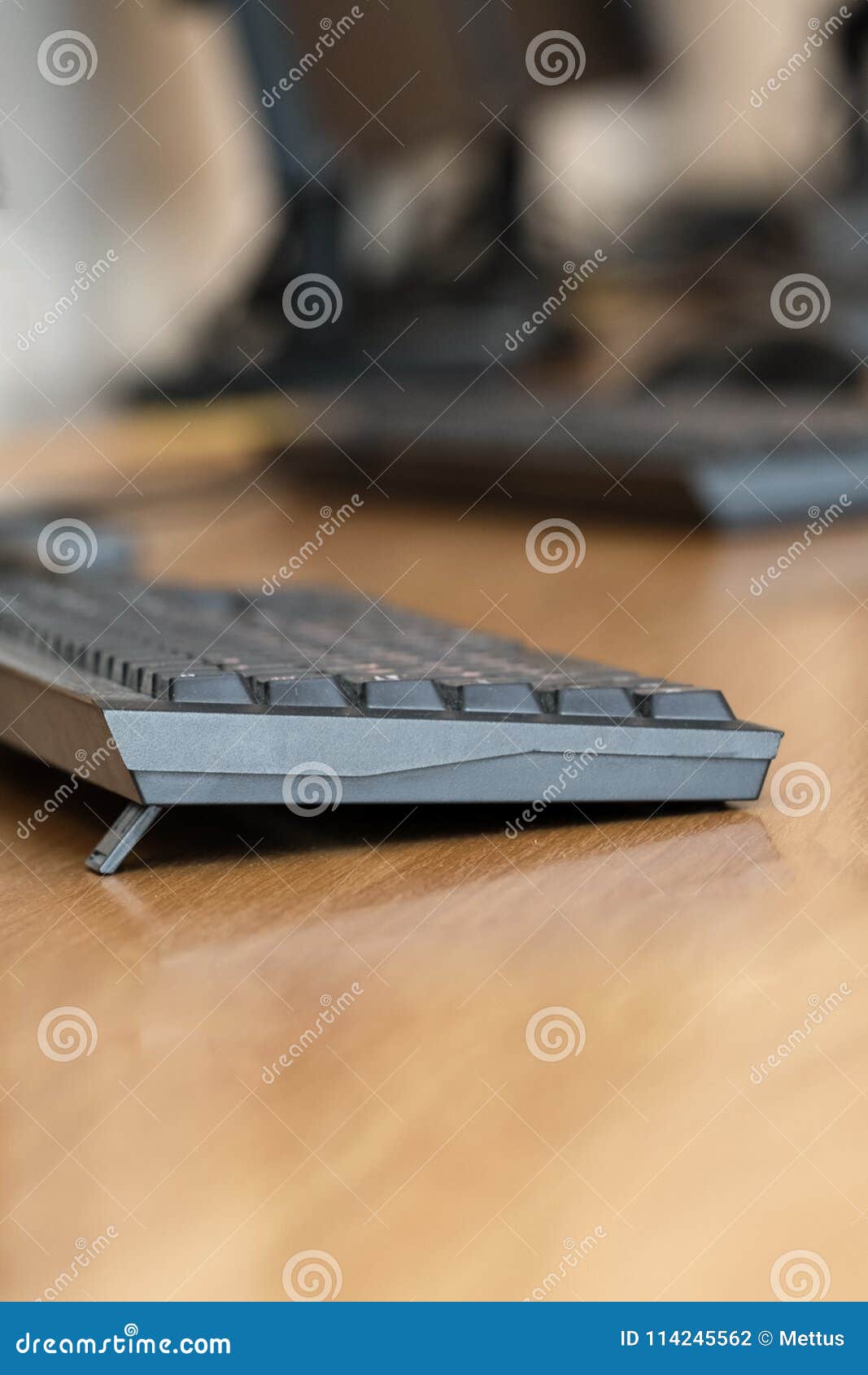 Image of Computer Keyboards on the Table in Line Stock Photo - Image of ...