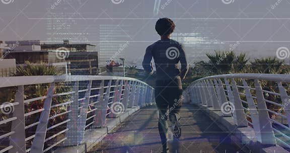 Image of Computer Language Over Rear View of African American Man ...