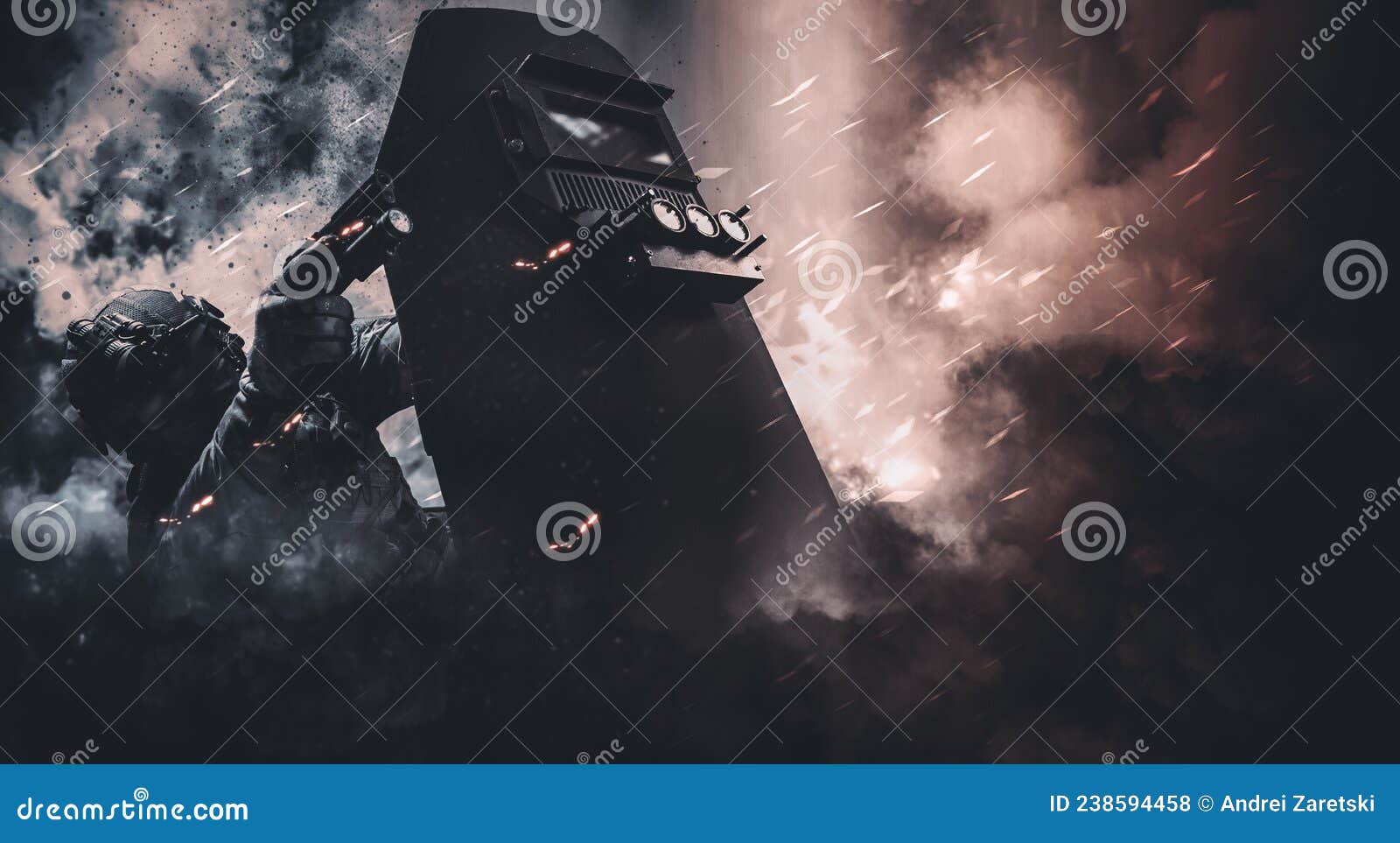 Image of a Computer Player in a Shooting Game. ESports Concept Stock ...