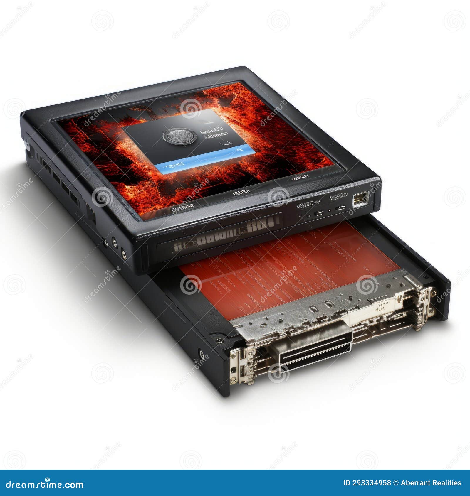 An Image of a Computer with a Screen on Top of it Stock Illustration ...