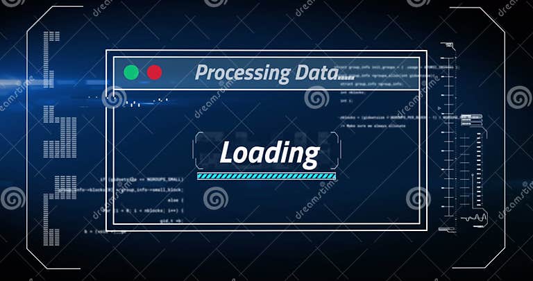 Image of Computing Data Processing Text Over Screen Stock Illustration ...