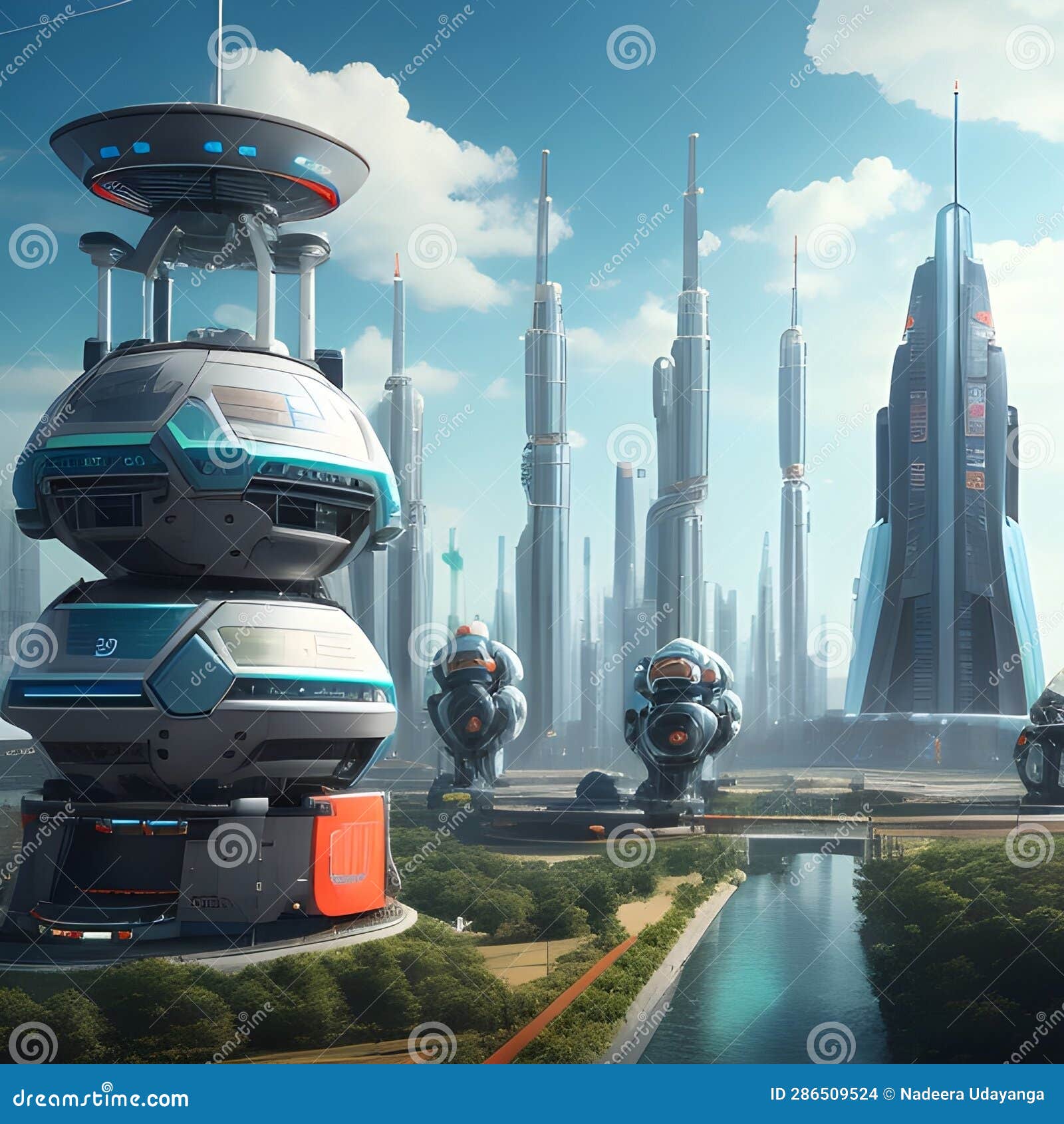 Stunning Image of City in Future World with Advanced Technology Stock ...