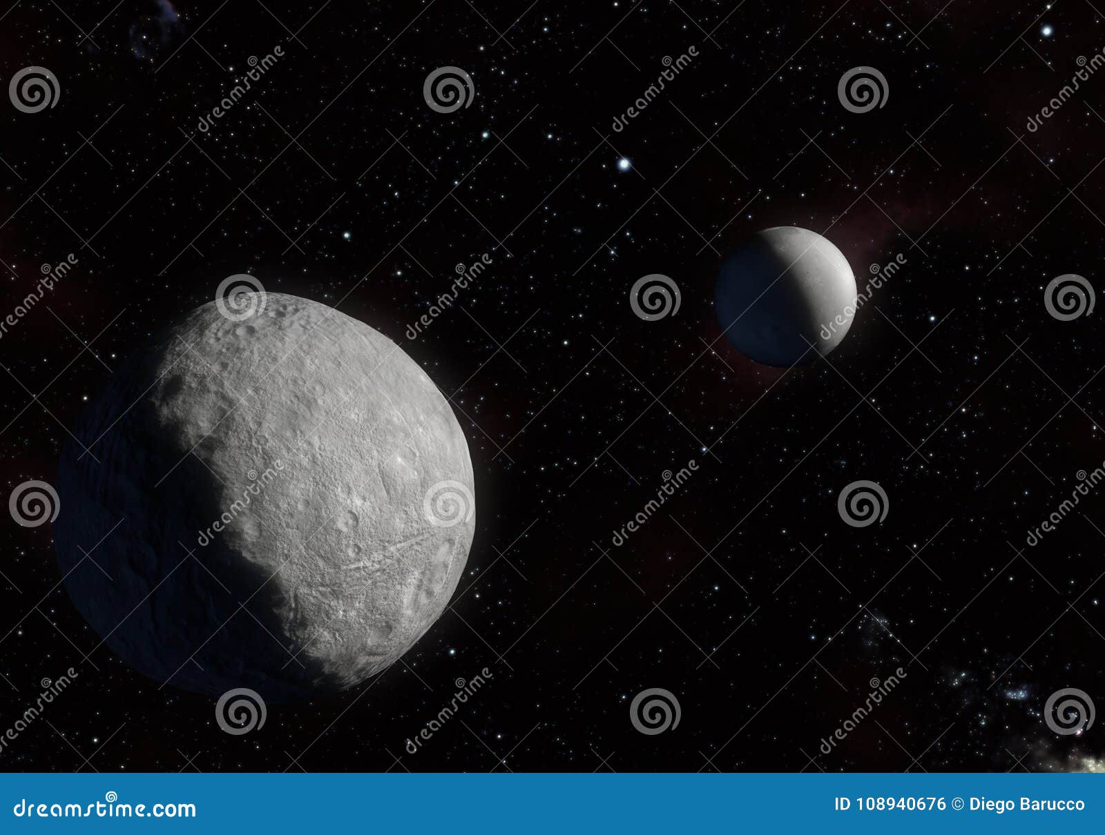 Artwork Of Eris Dwarf Planet And Your Moon Dysnomia In The Kuiper Belt ...