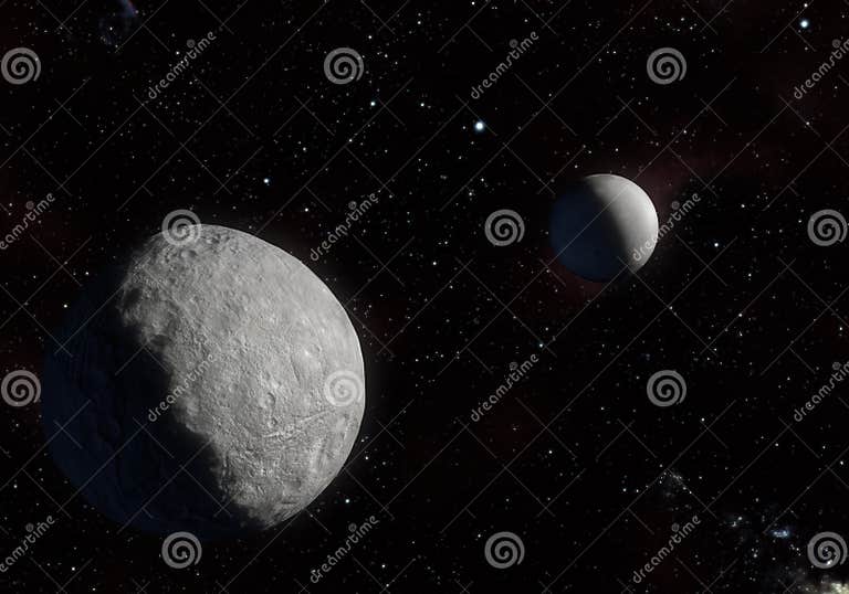 Artwork of Eris Dwarf Planet and Your Moon Dysnomia in the Kuiper Belt ...