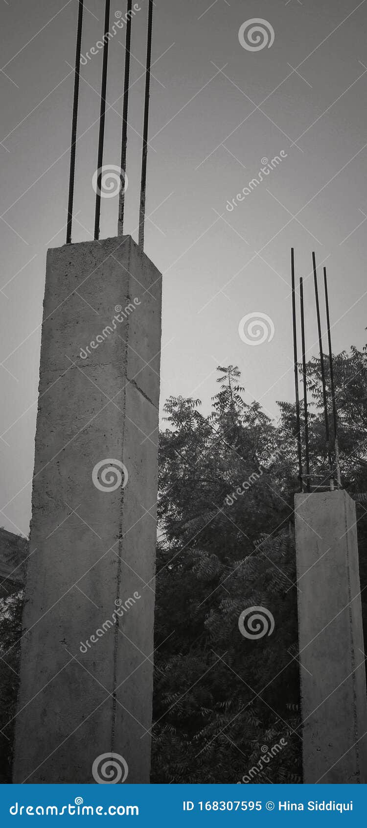 Concrete Pillers, Construction Site Image Stock Image - Image of piller ...