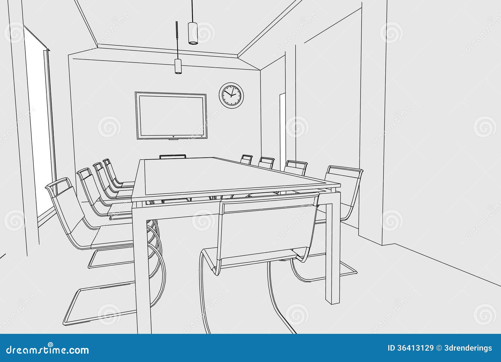 Image of conference room stock illustration. Illustration of drawing ...