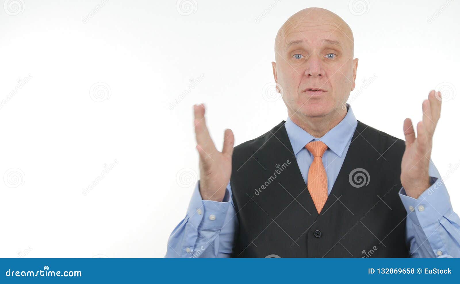 Confident Businessman Image Making Hand Gestures and Talking Stock ...