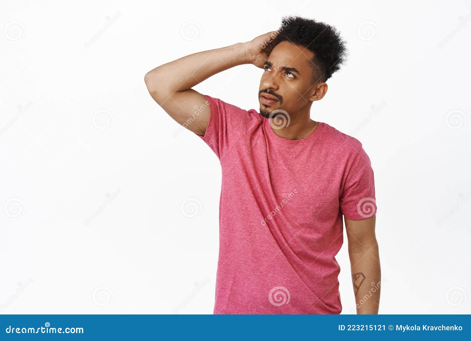 Image Of Confused African American Man Scratch Head Clueless Looking