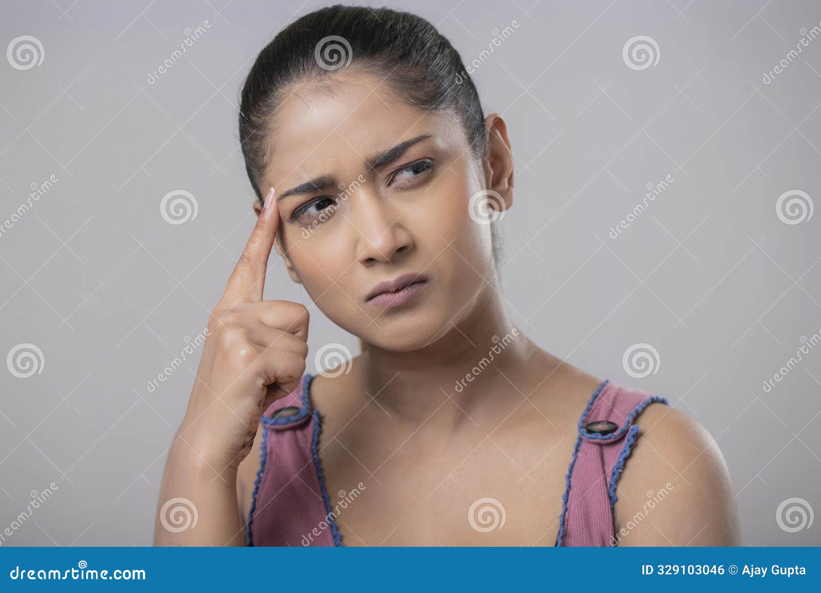 A Confused Woman Thinking Something Stock Photo - Image of happiness ...