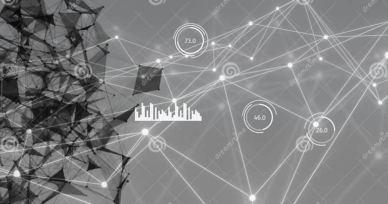 Image of Connected Dots, Graphs, Changing Numbers in Loading Circles ...