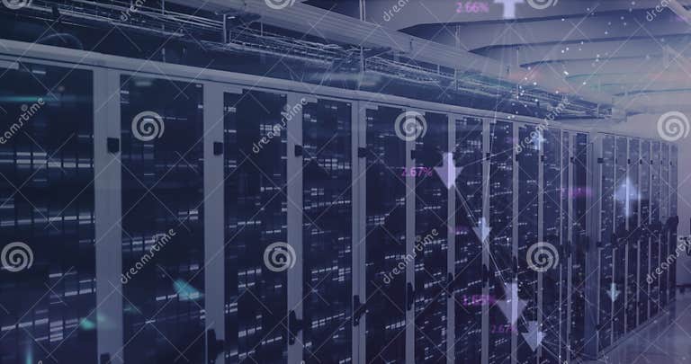 Image of Connections and Data Over Servers Stock Image - Image of ...