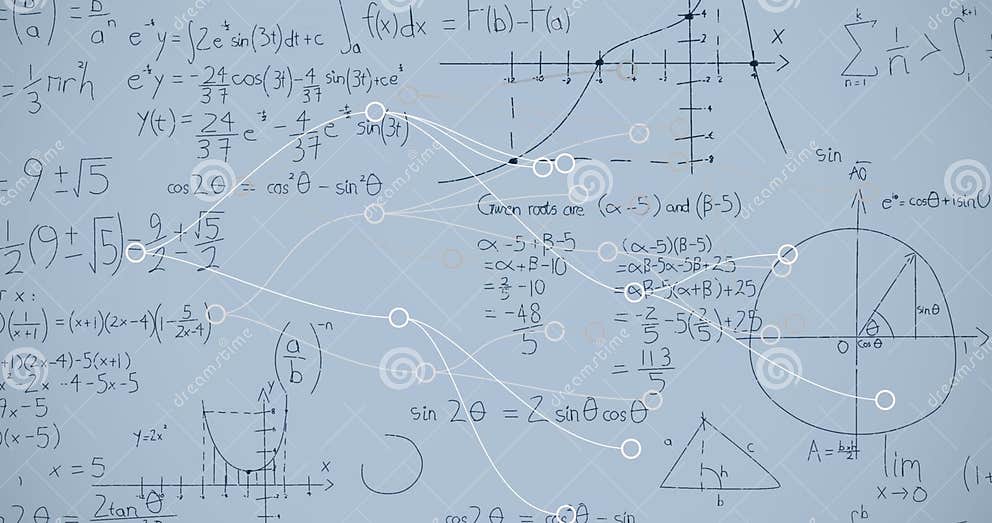 Image of Connections and Math Formulas on Grey Background Stock ...