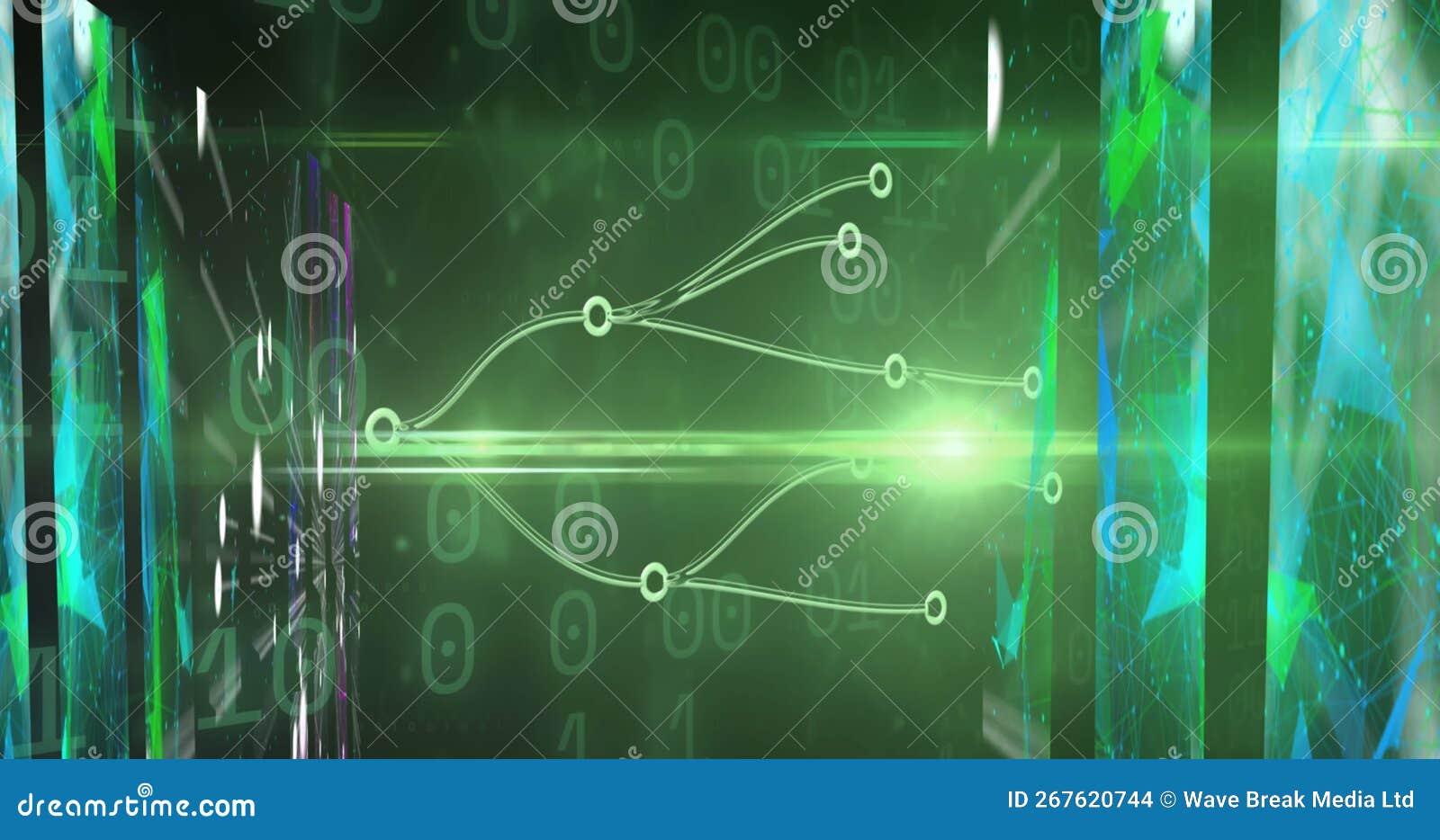 Image of Connections Over Binary Code on Green Background Stock ...