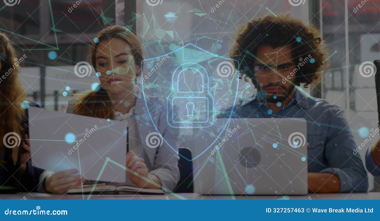 Image of Connections Over Happy Diverse Students Using Technology at ...