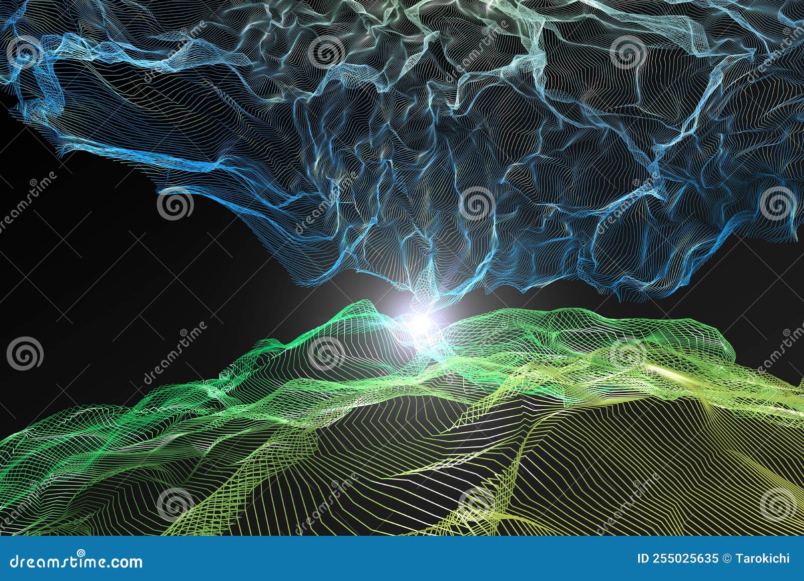 An Image that Connects Space. Futuristic Image. Different Dimensional ...