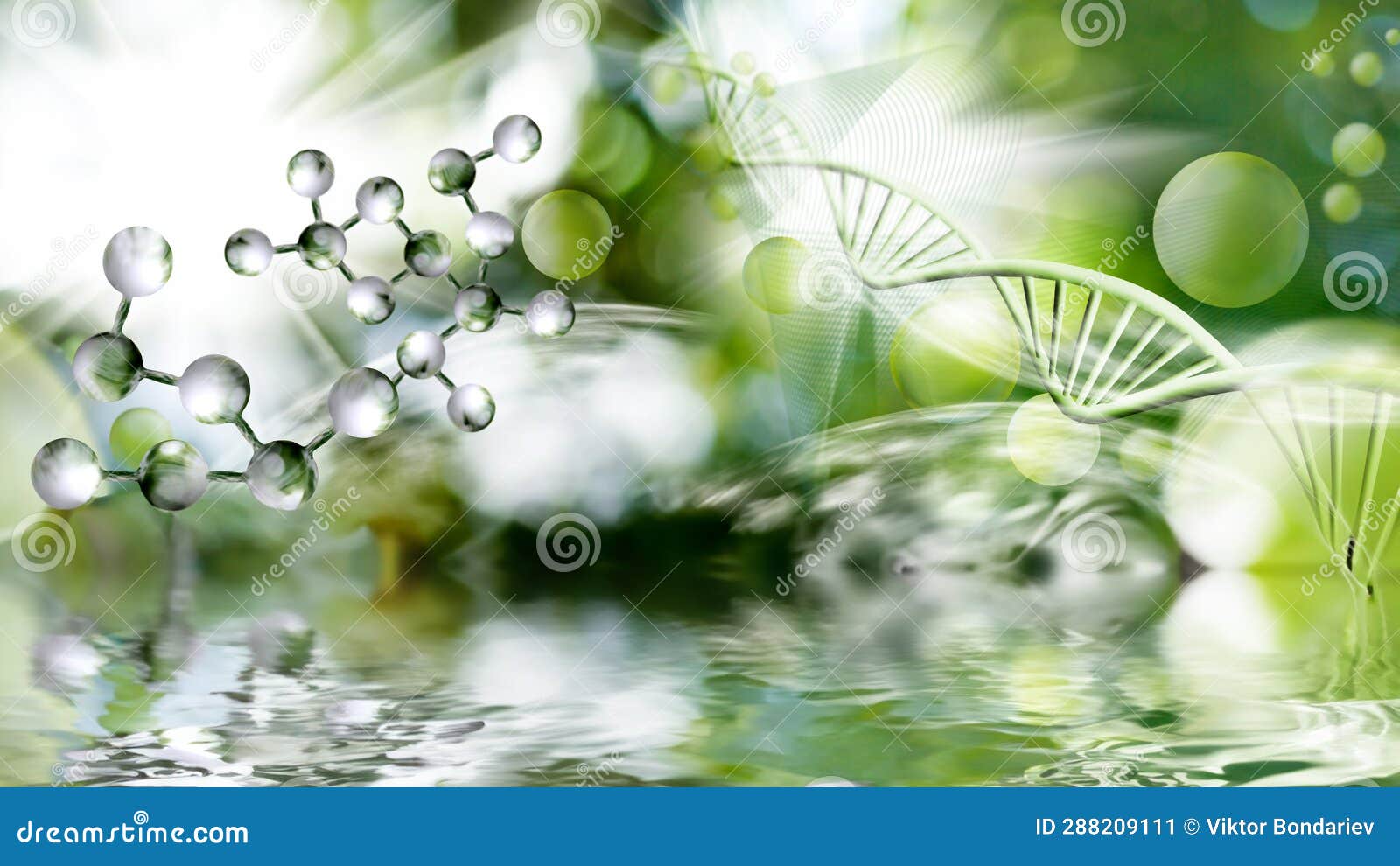 Image Consisting of Various Stylized DNA Chains in Space Along with ...