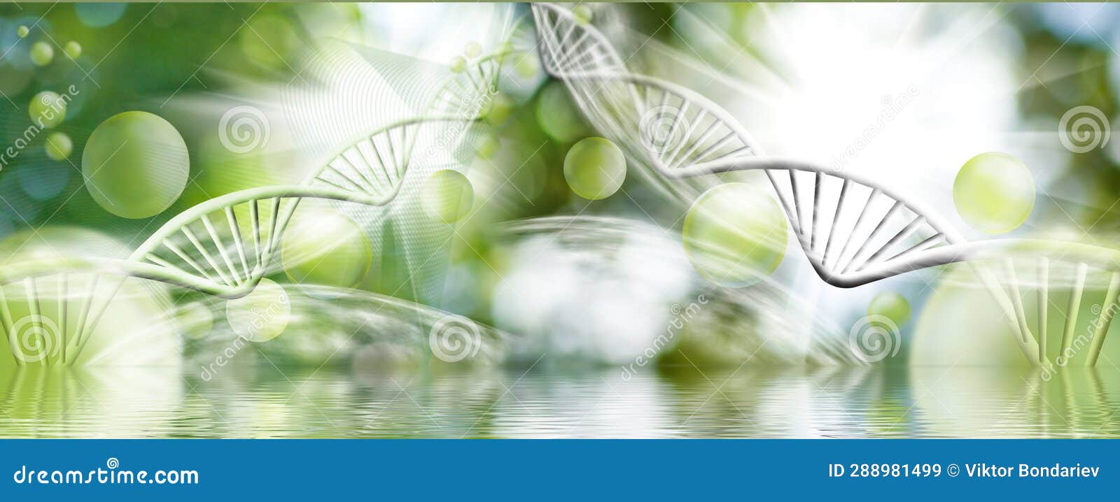 Image Consisting of Various Stylized DNA Chains in Space Along with ...