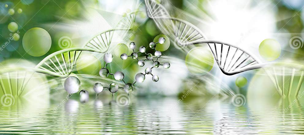 Image Consisting of Various Stylized DNA Chains in Space Along with ...