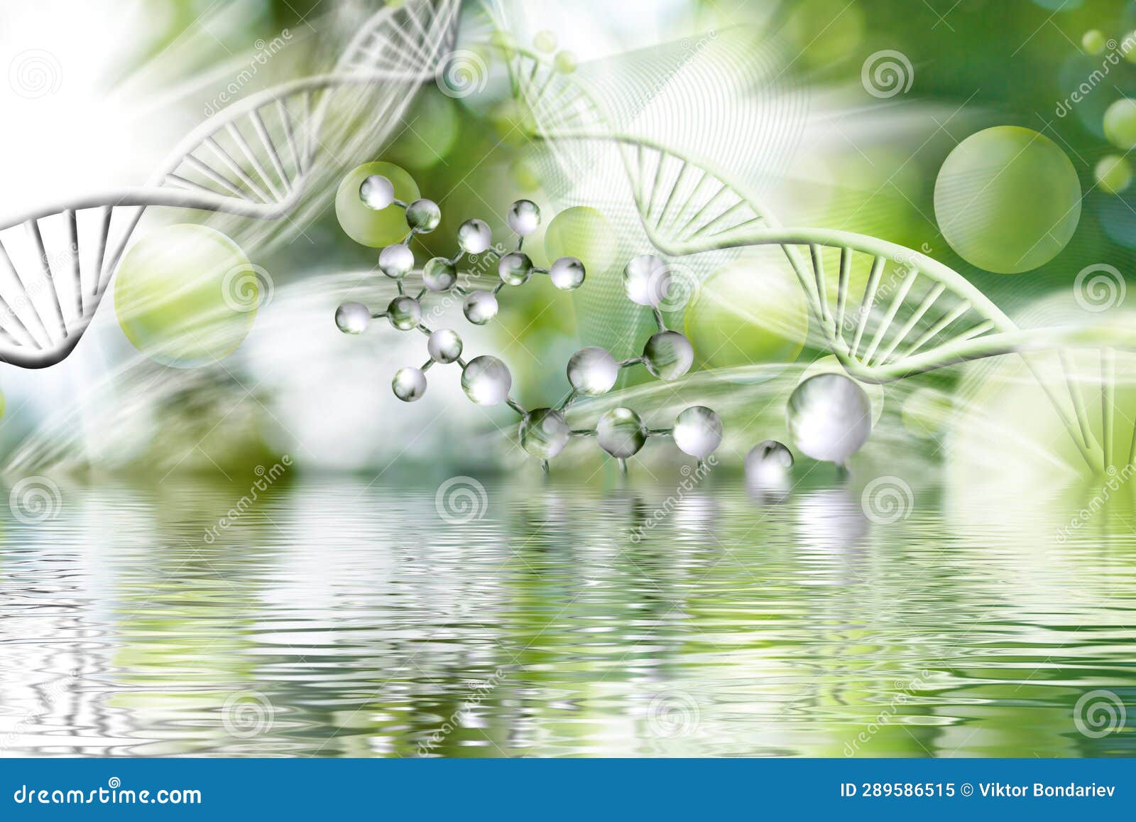 Image Consisting of Various Stylized DNA Chains in Space Along with ...