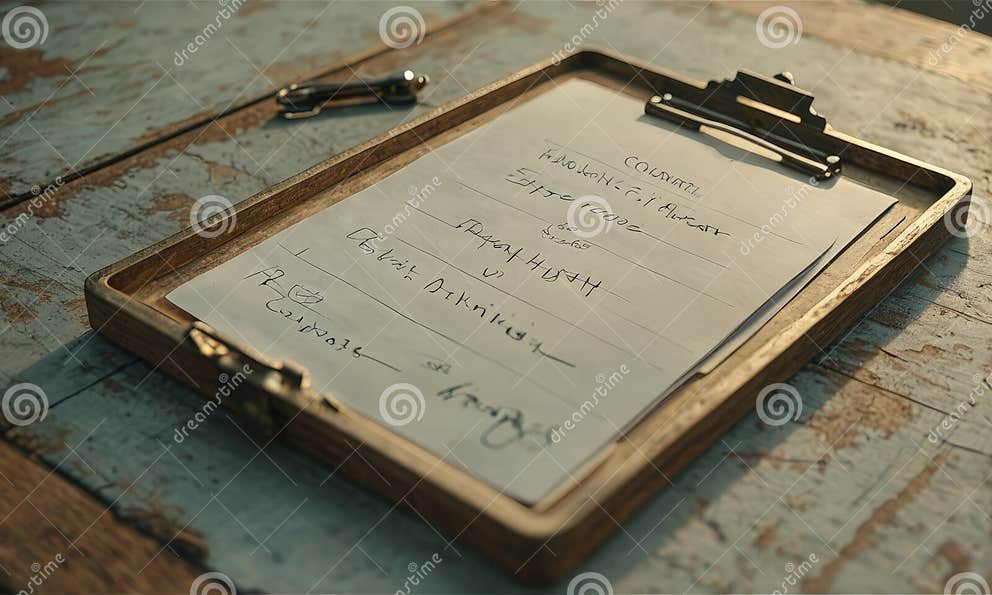 Clipboard with note on it stock illustration. Illustration of document ...