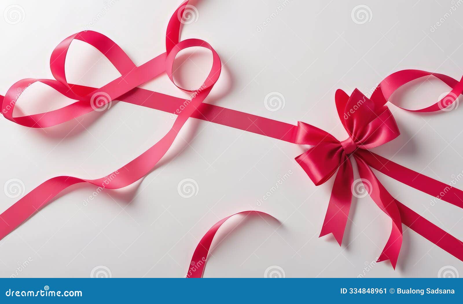 Pink Ribbon on White Background Stock Illustration - Illustration of drapery, background: 334848961