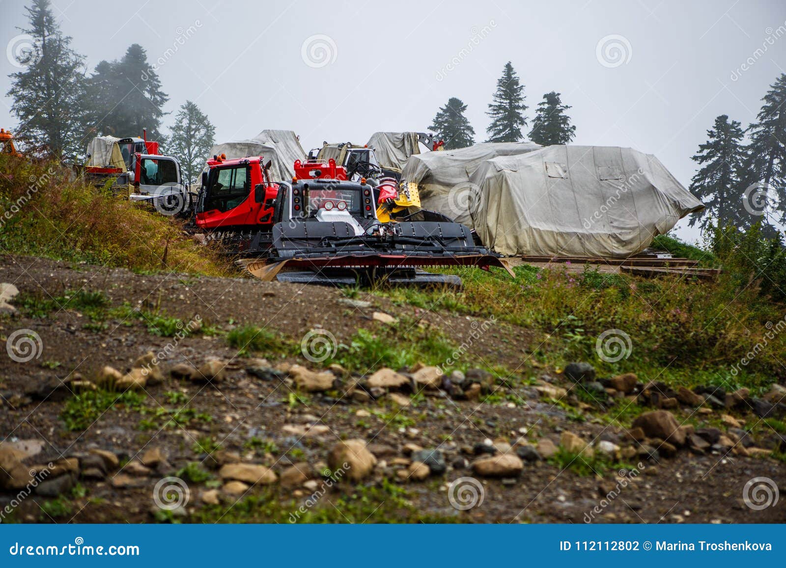 Image of Construction Machinery on Hill Stock Photo - Image of scene ...