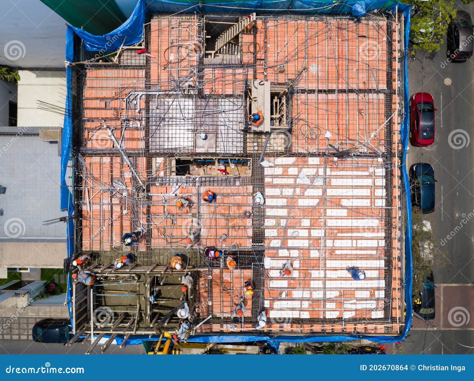 Image of a Construction in Progress in Lima Peru. Roof Construction ...