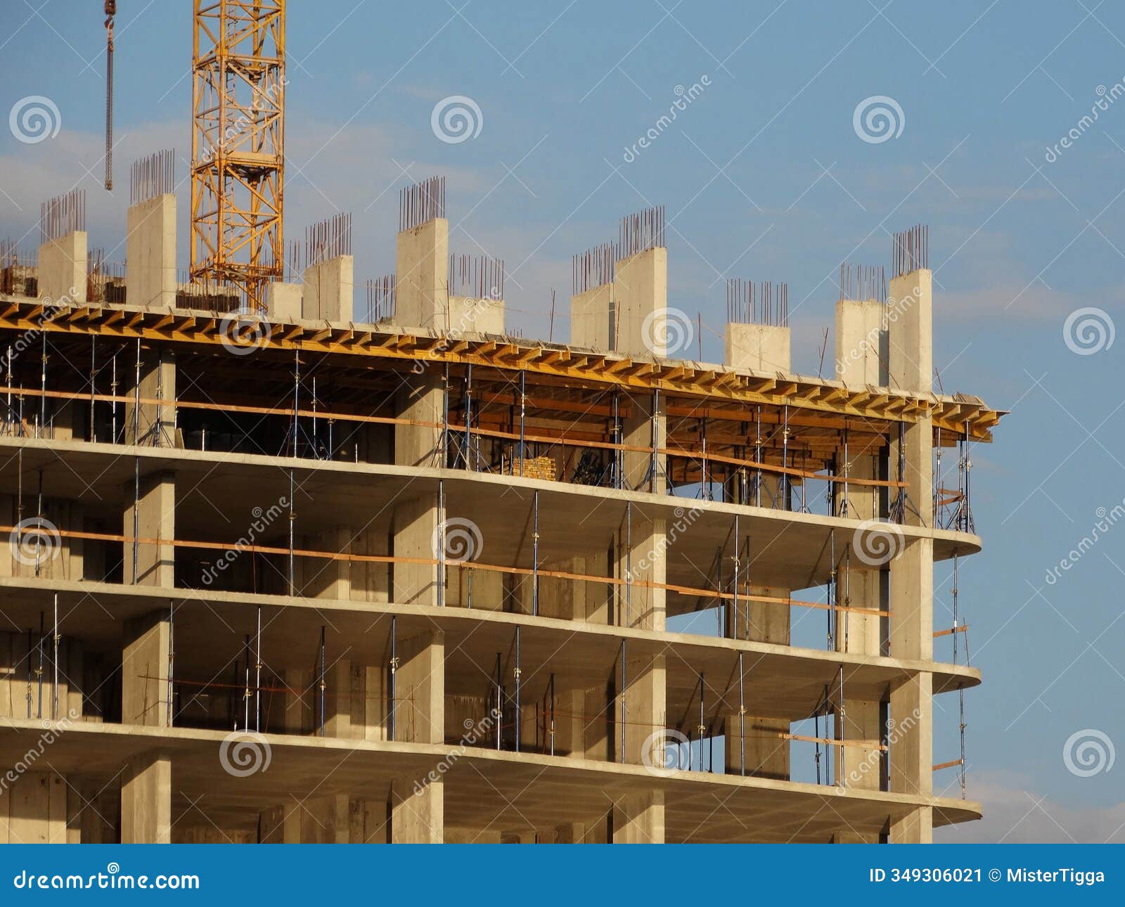Image of a Construction Site with an Unfinished Building, Featuring ...