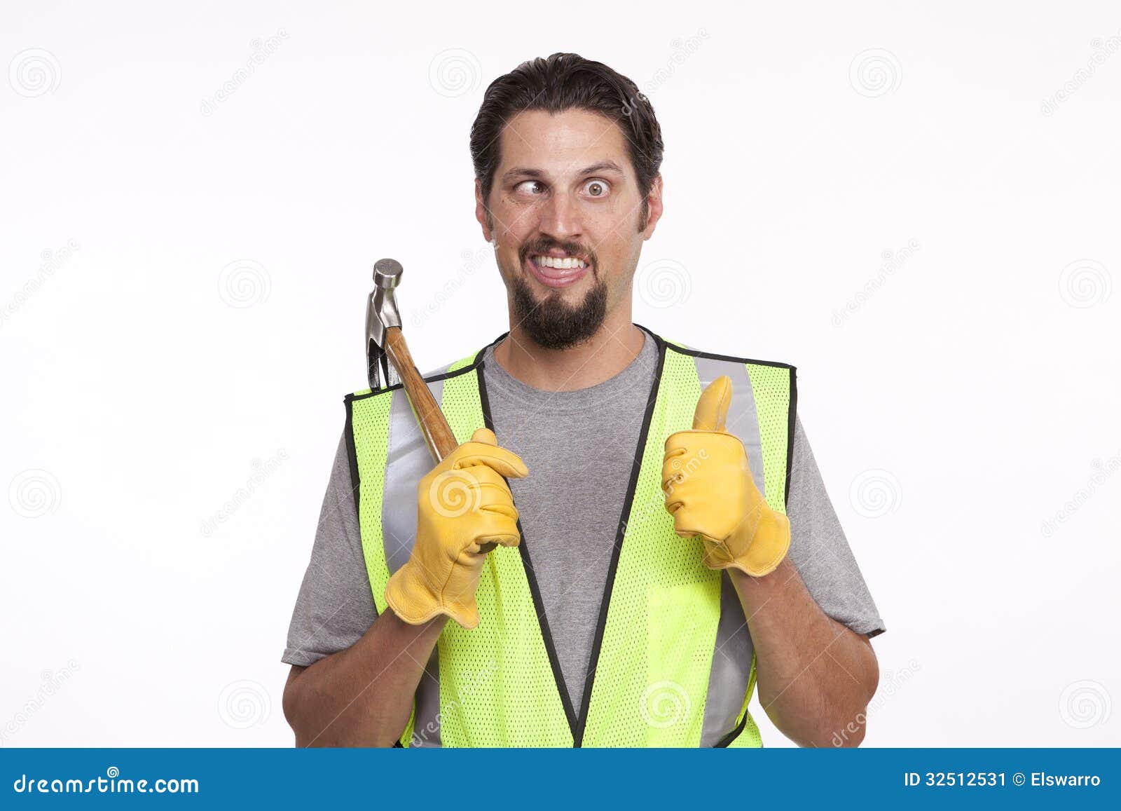 Image of a Construction Worker Making a Funny Face Stock Image - Image ...