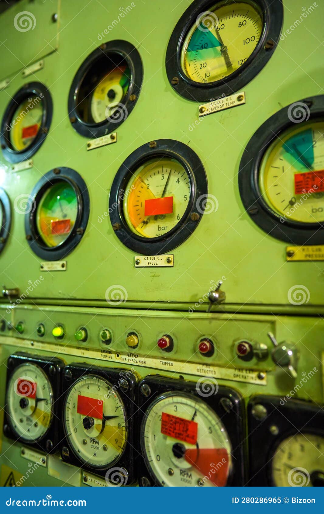 Control Panel with Many Buttons Stock Image - Image of factory, monitor ...
