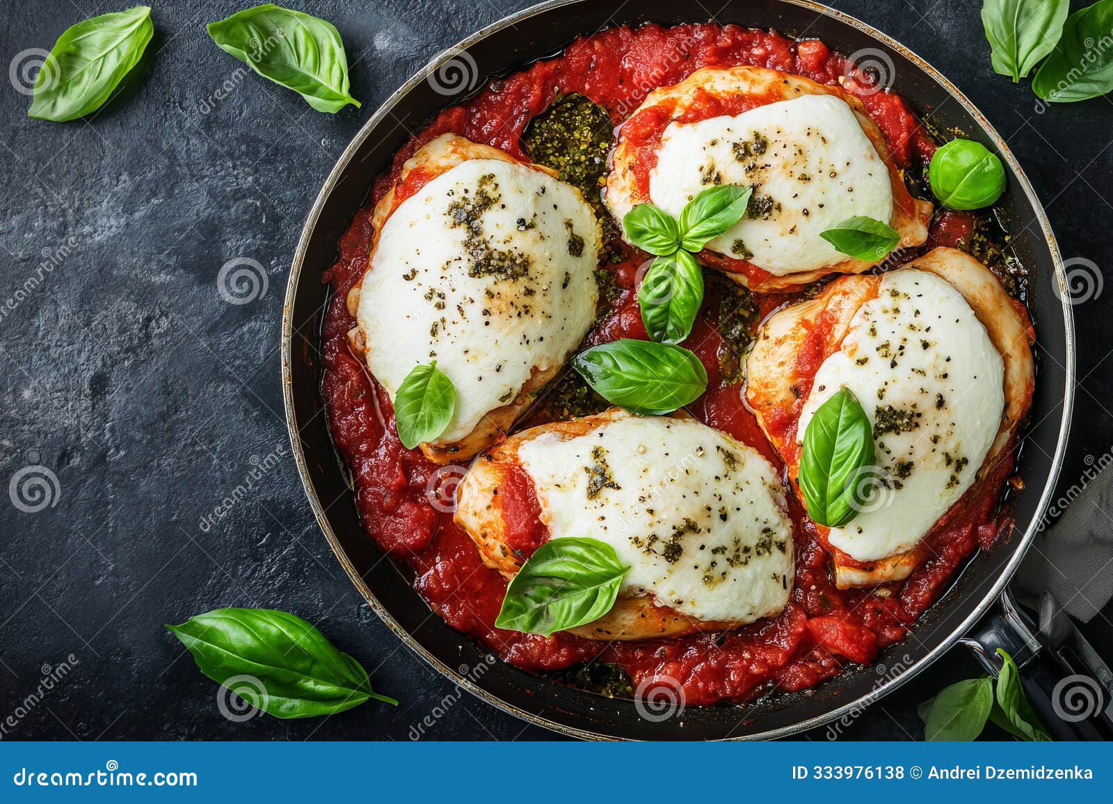 An Image of a Cooked Chicken Parmigiana Combination at the Top Stock ...