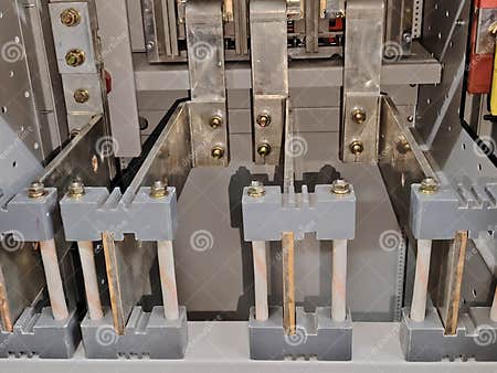 Image of Copper Busbar Support with Insulation in Electrical Cabinet ...