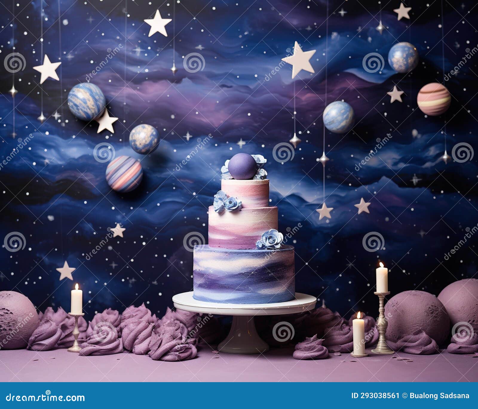 The Sky and Planets Pattern with Stars is Custom-made. Stock ...