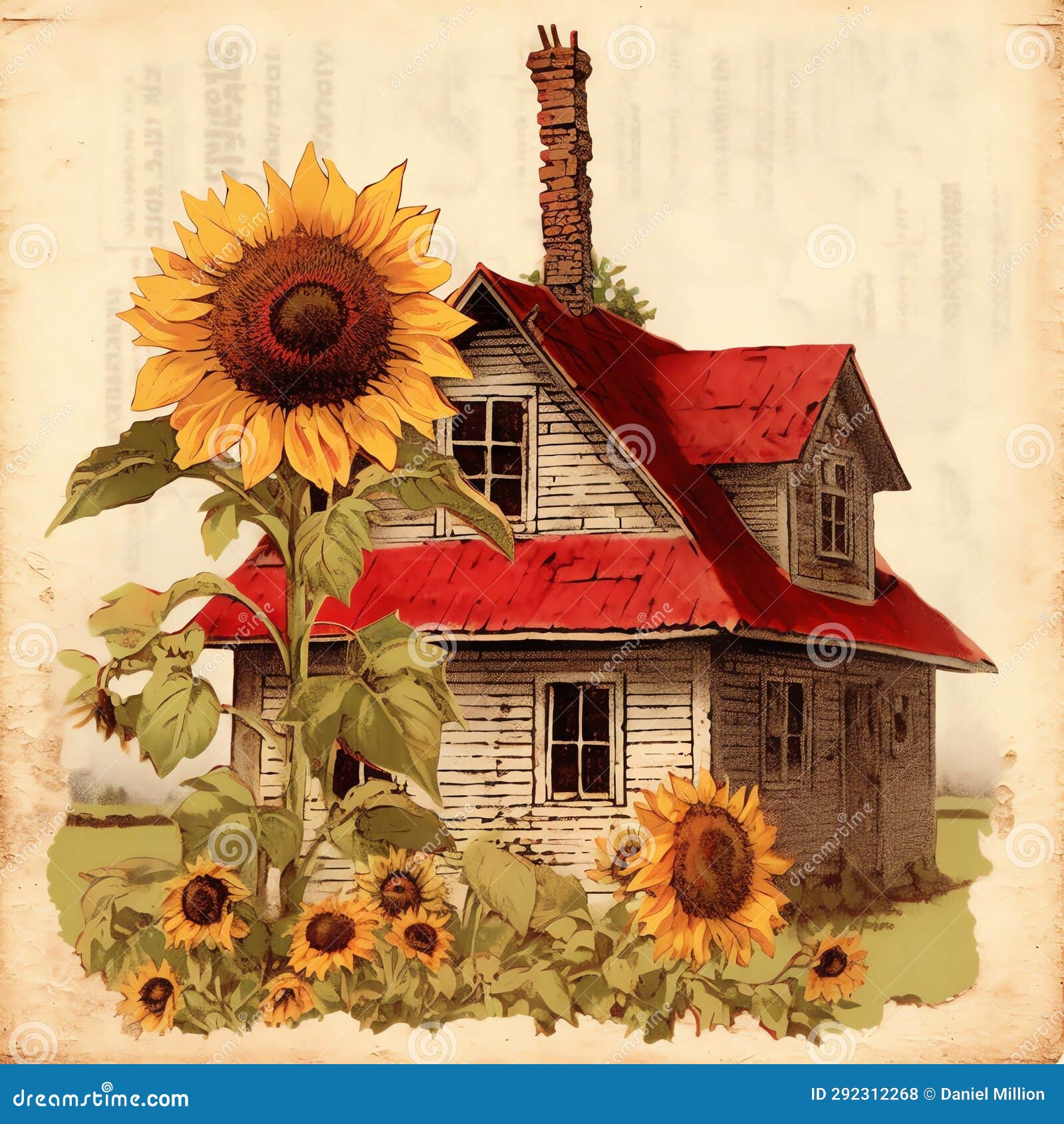 Cottagecore Barn House Old Paper, Vintage Digital Paper Stock ...