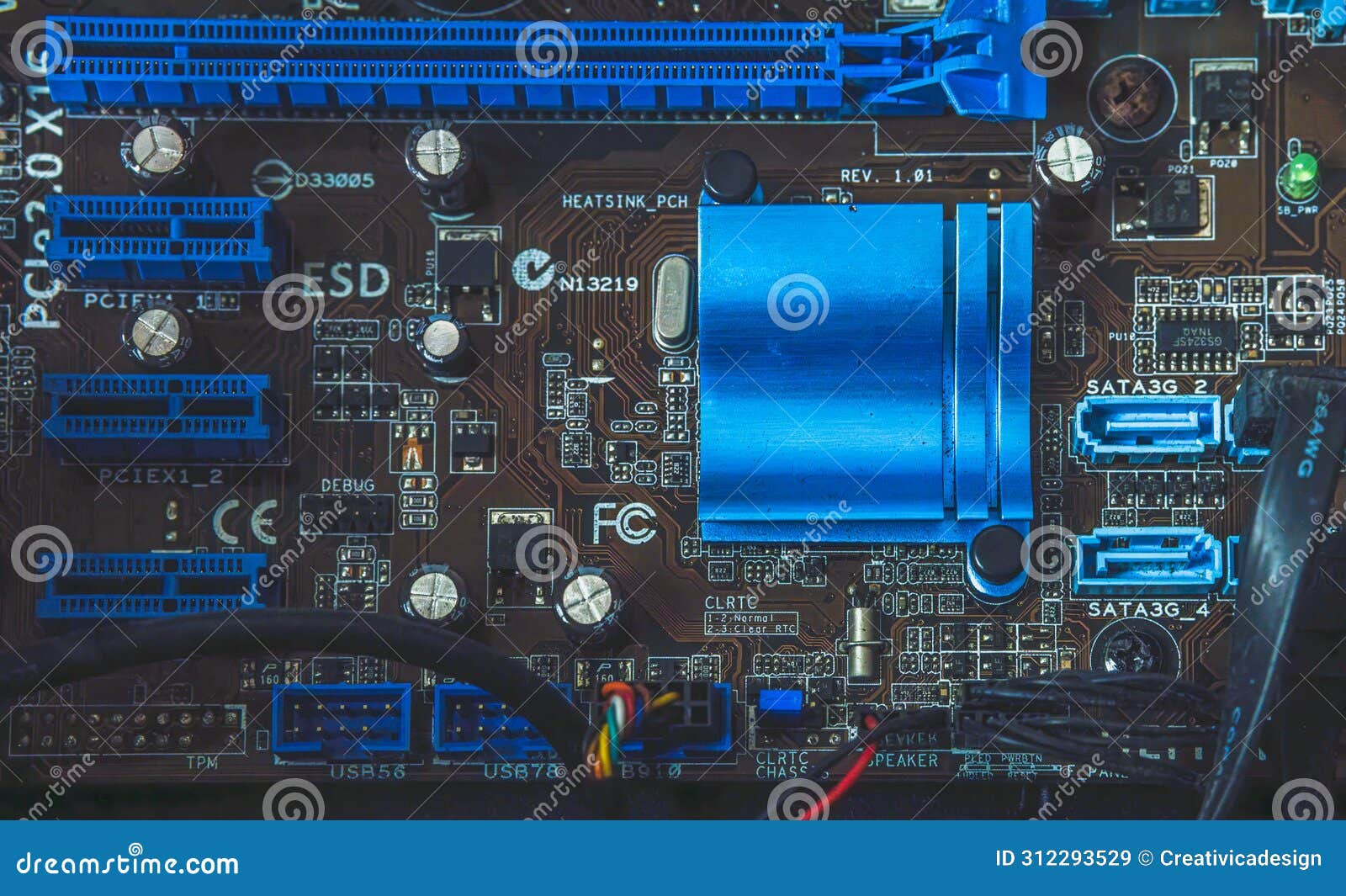 An Old and Broken Motherboard Component in Close Up View Stock Image ...