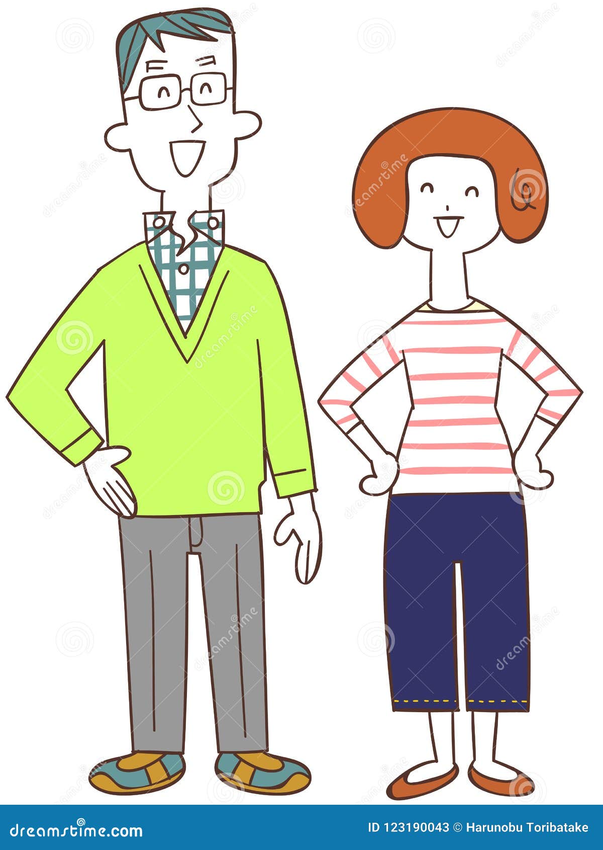 A couple with a smile stock vector. Illustration of young - 123190043