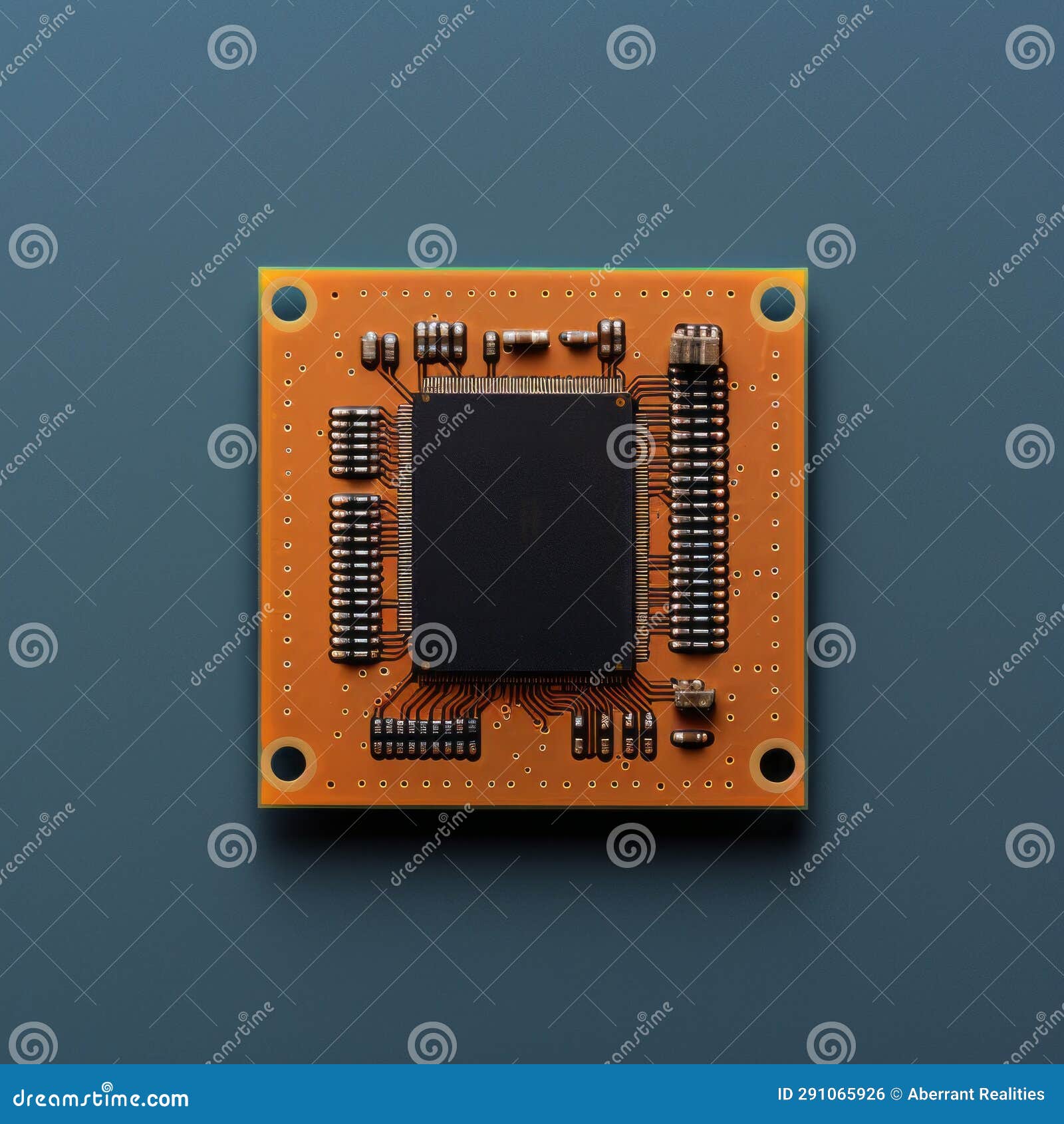 An Image of a Cpu Chip on a Blue Background Stock Illustration ...