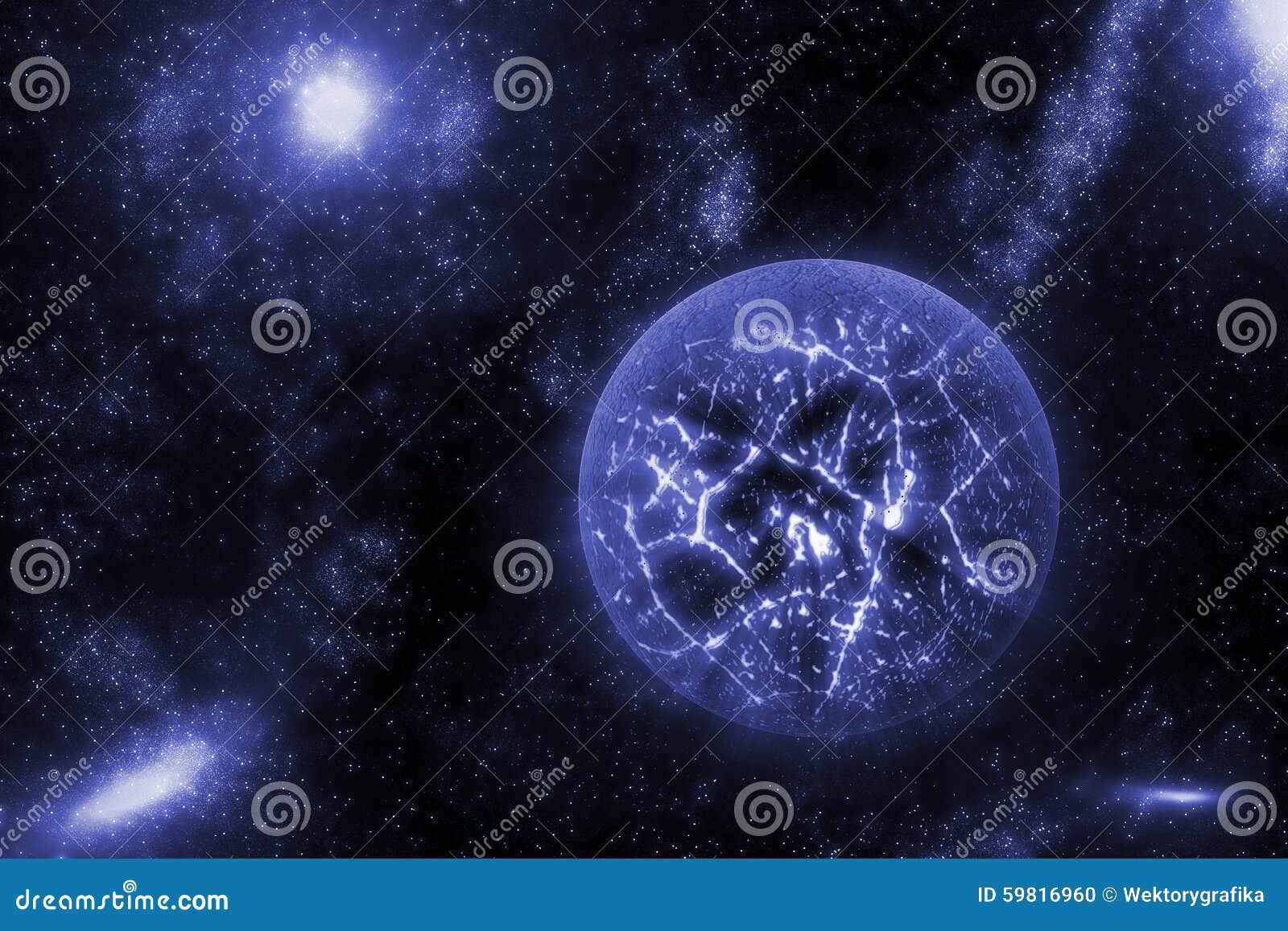 Image of Crashing, Exploding Planet in Deep Space, Universe with Star ...