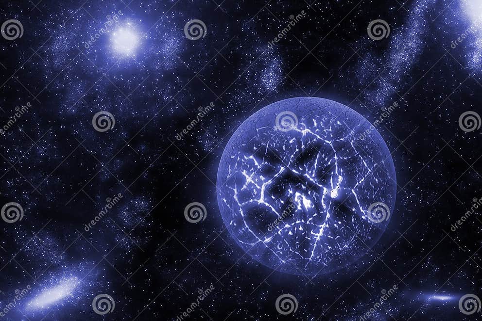 Image of Crashing, Exploding Planet in Deep Space, Universe with Star ...