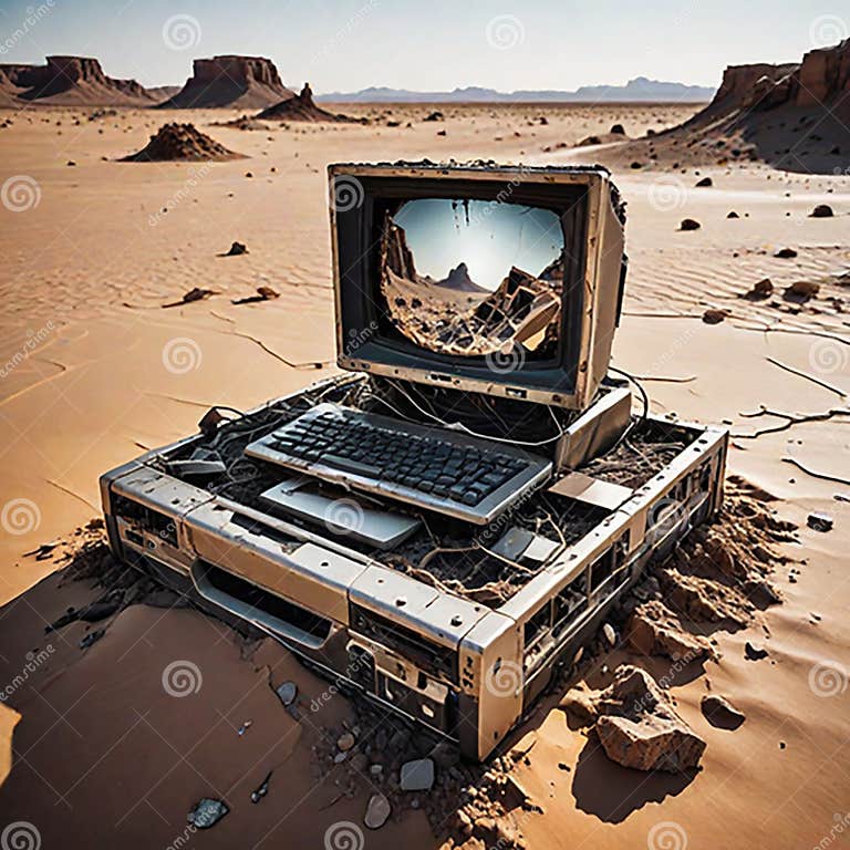 Broken Computer Server Cause Data Leak To Public Stock Illustration ...