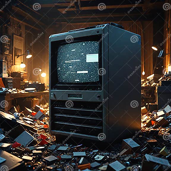 Broken Computer Server Cause Data Leak To Public Stock Illustration ...