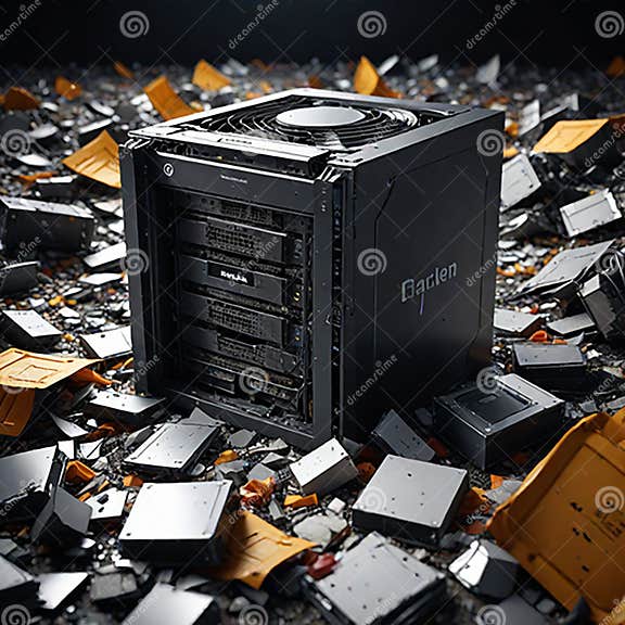 Broken Computer Server Cause Data Leak To Public Stock Illustration ...