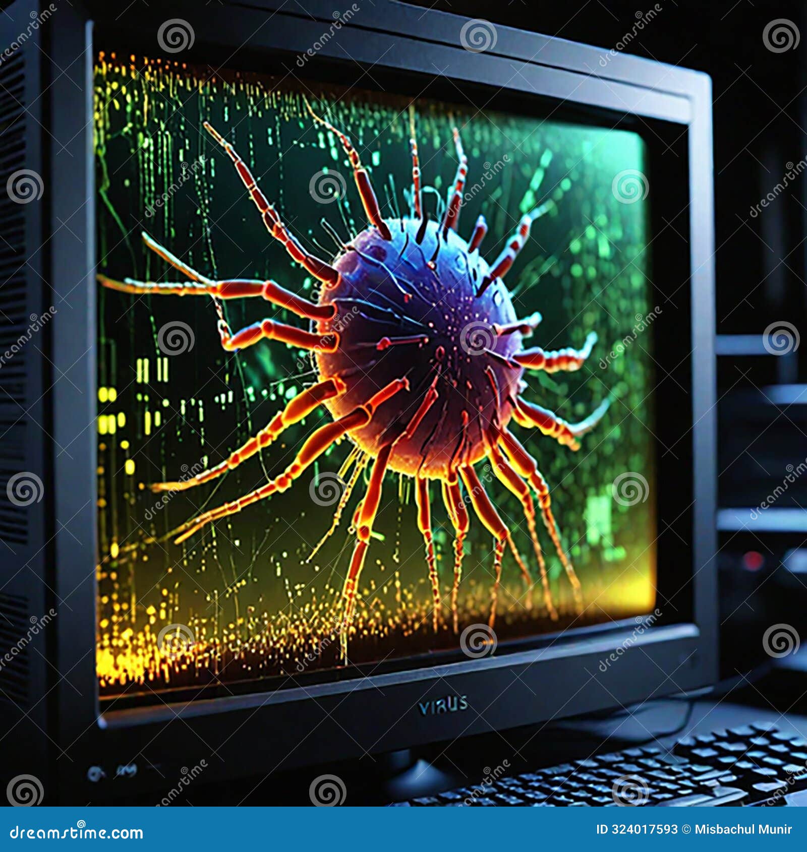 Ransomeware Robot Breaking into Computer Security Stock Illustration ...