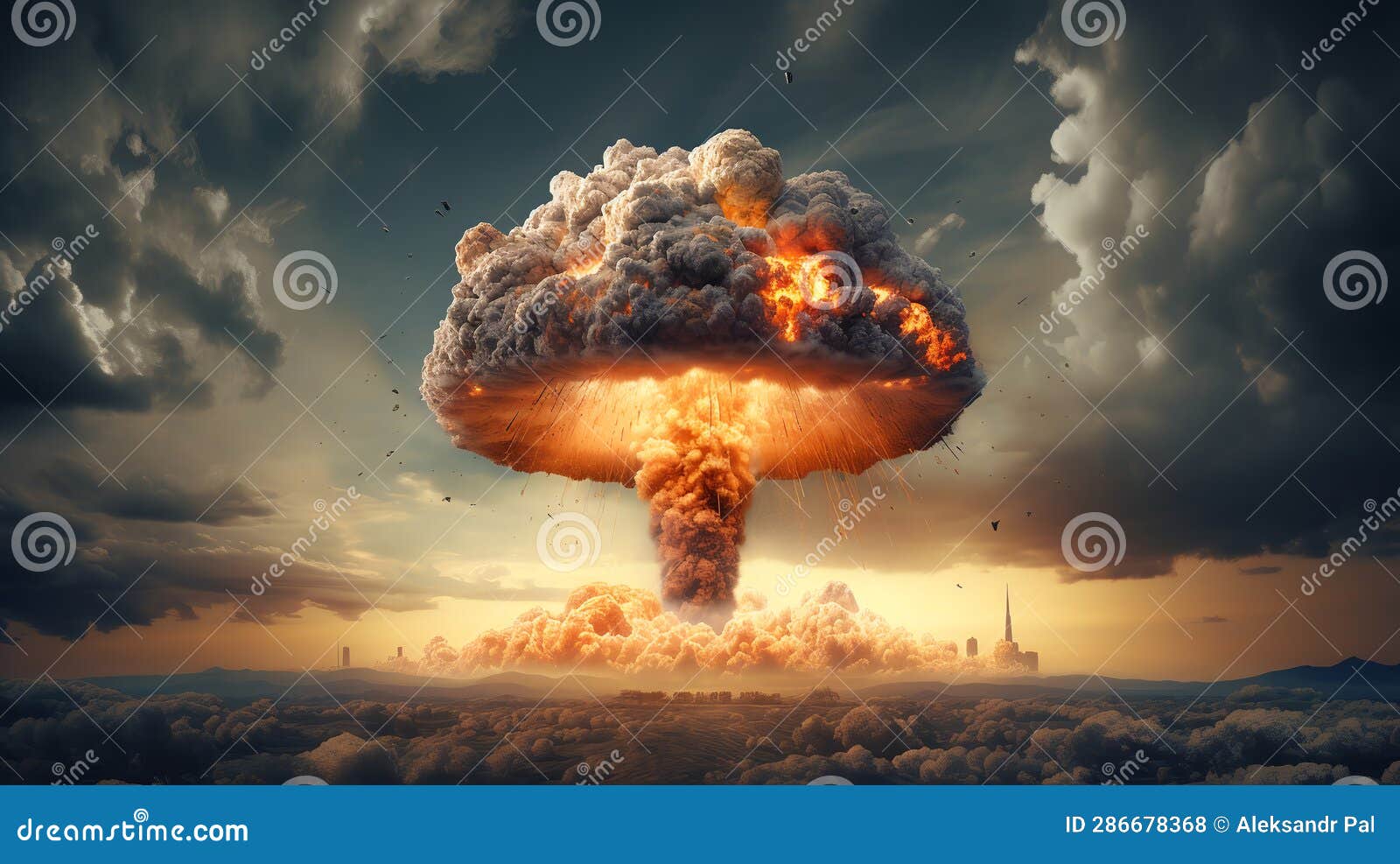 The Explosion of a Nuclear Bomb in the City. Ai Generative Stock ...