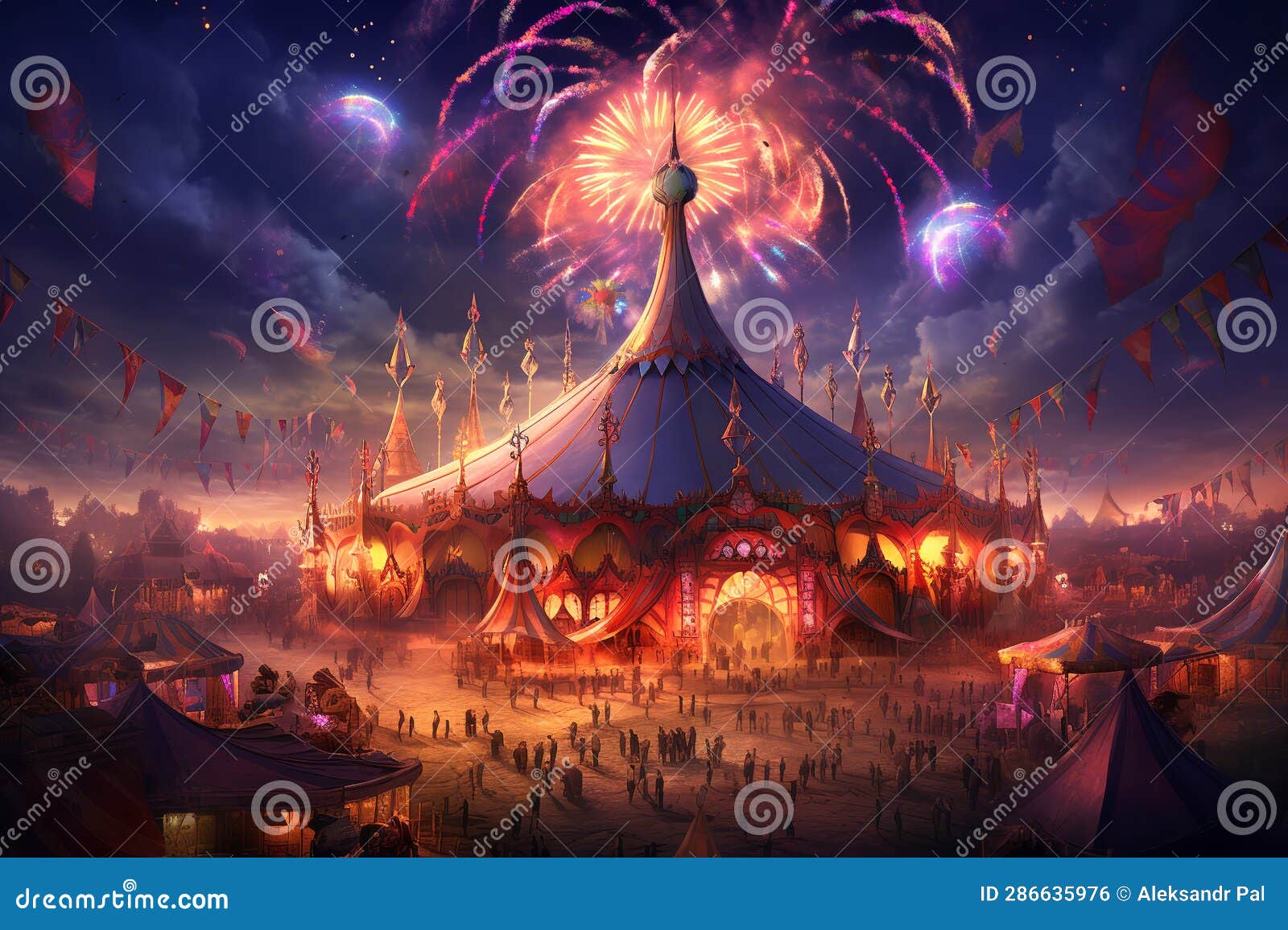 Traveling Circus Tent Illustration. Ai Generative Stock Photo - Image ...