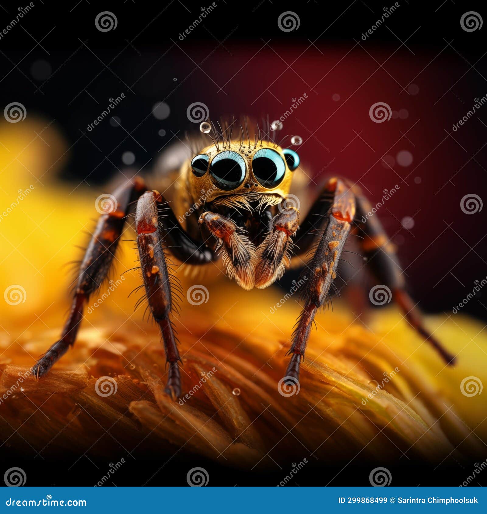 Image Created from AI, Macro Image of a Jumping Spider, Hyrus. that ...