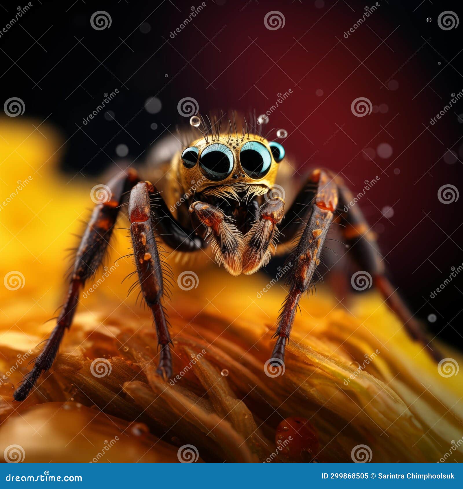 Image Created from AI, Macro Image of a Jumping Spider, Hyrus. that ...