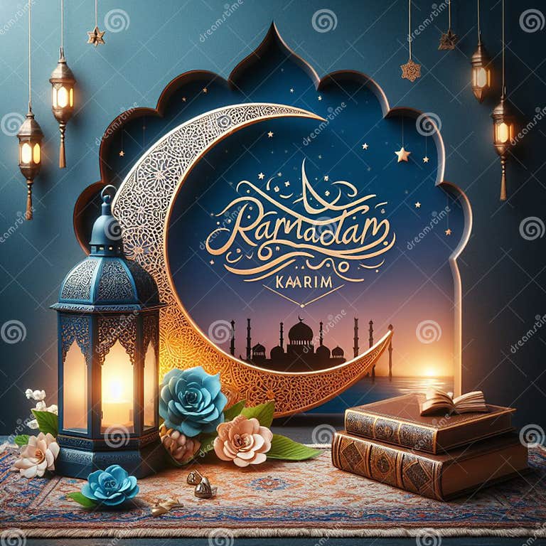 An Image of a Crescent and a Lantern Representing the Holy Month of ...