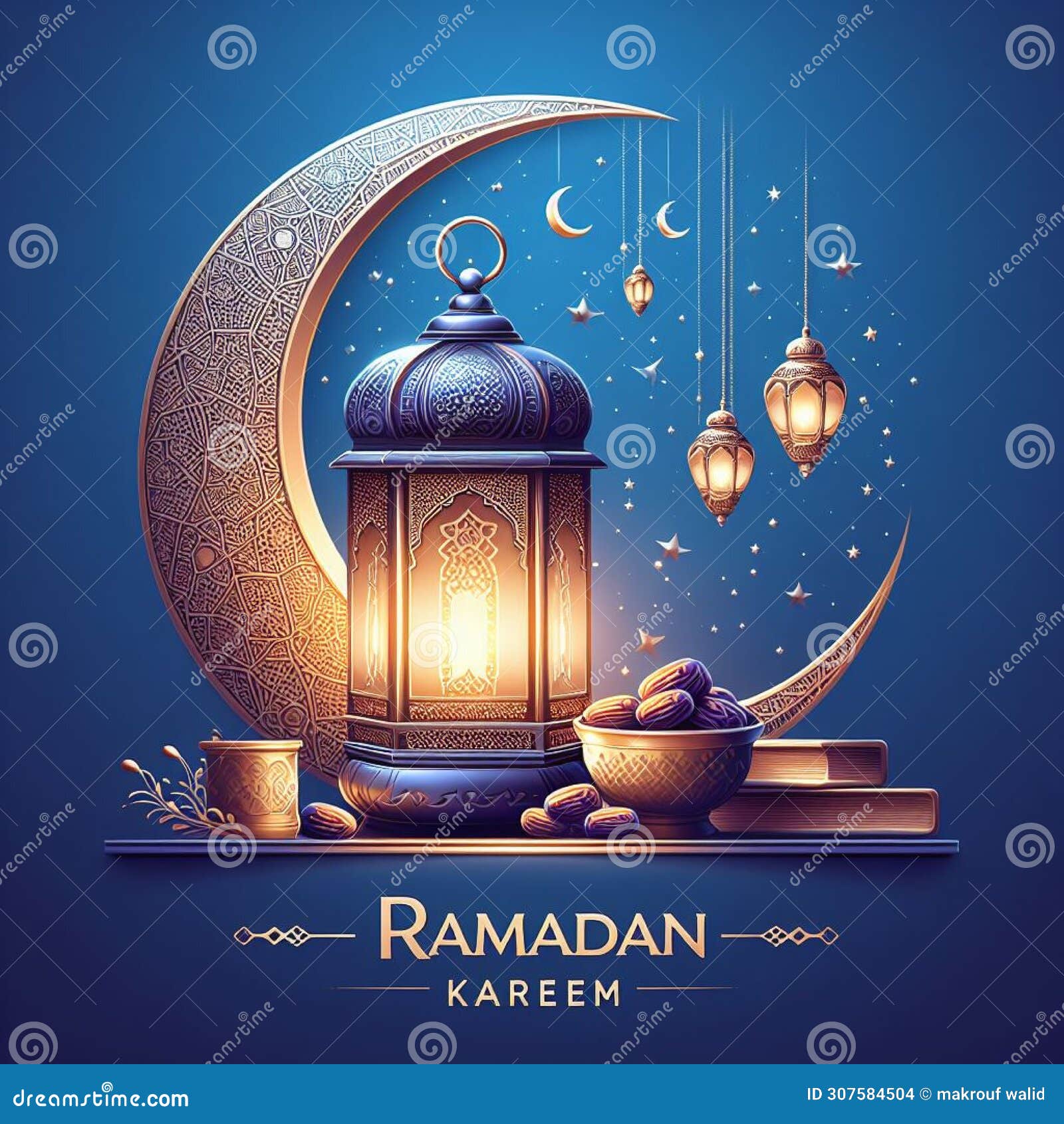 An Image of a Crescent and a Lantern Representing the Holy Month of ...